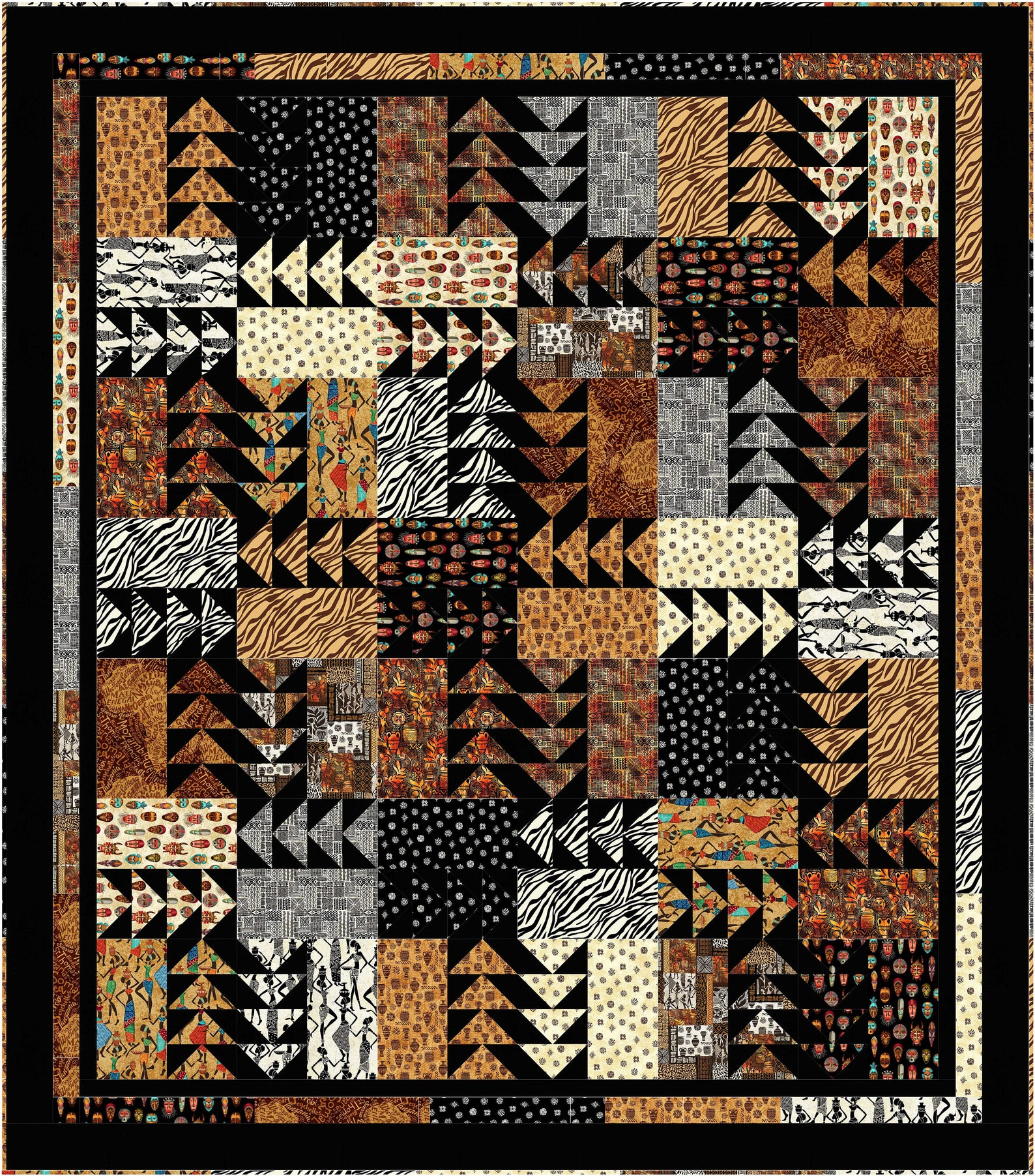 Rush Hour PDF Quilt Pattern Batiks Timeless Treasures - Etsy