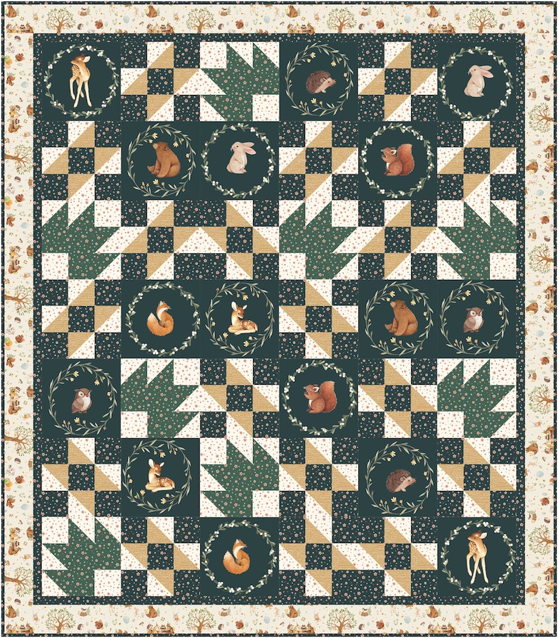 A Walk in the Woods, Quilt Pattern by the Fabric Addict, Baby or Throw ...