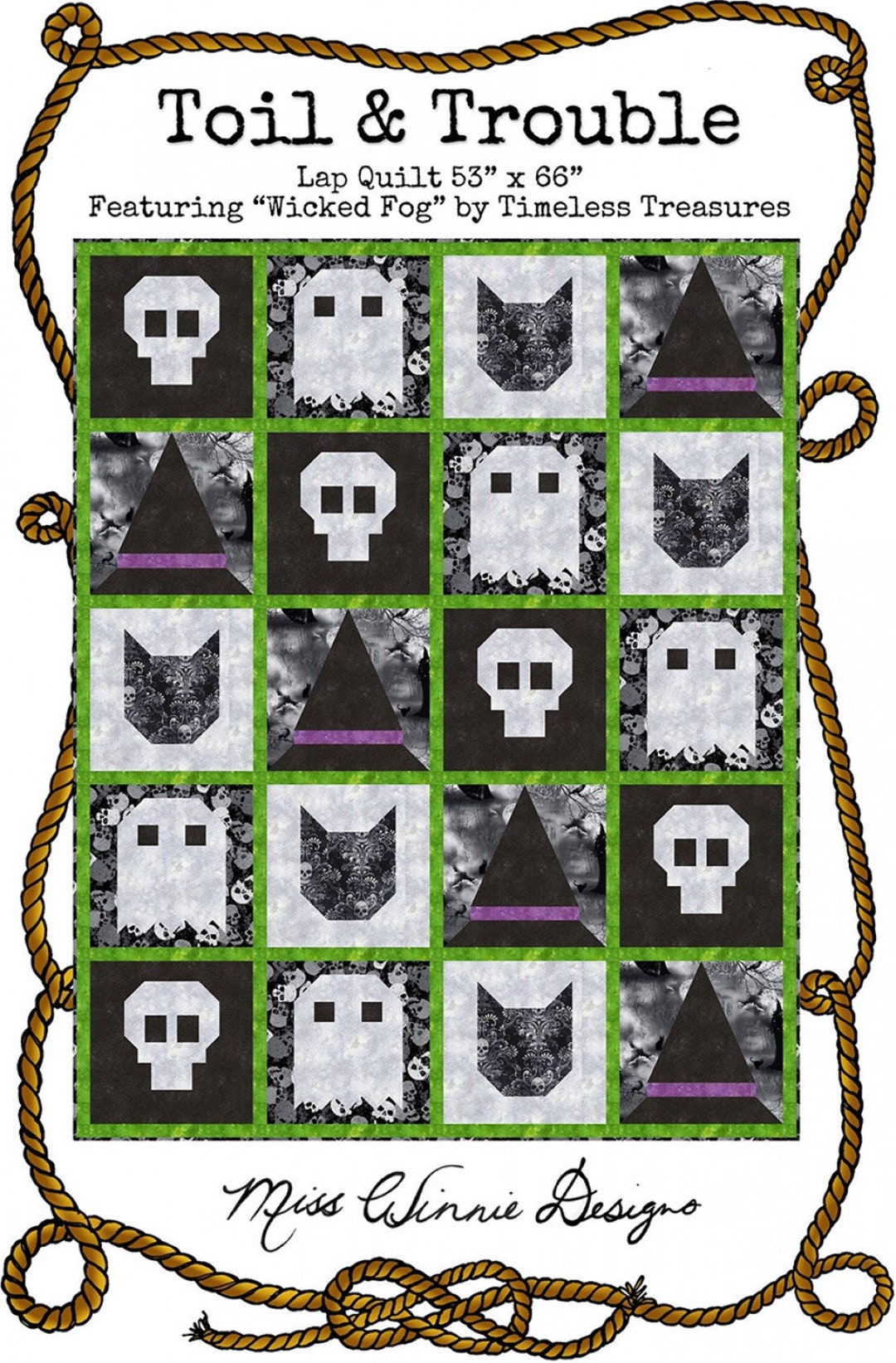 Toil and Trouble Quilt Pattern by Miss Winnie Designs - Etsy