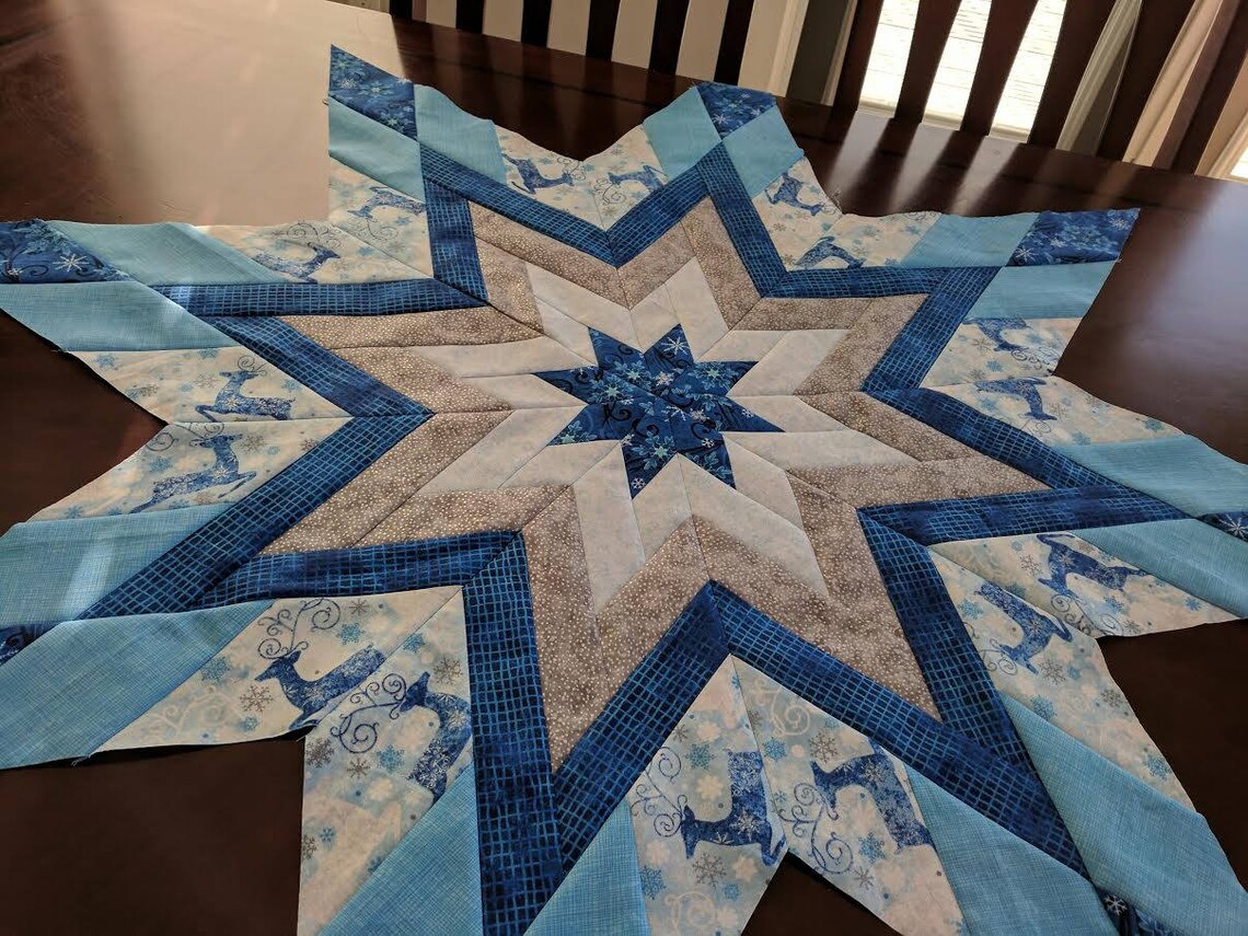 Star Shaped Table Topper or Tree Skirt, Quilt Pattern 2 Sizes - Etsy