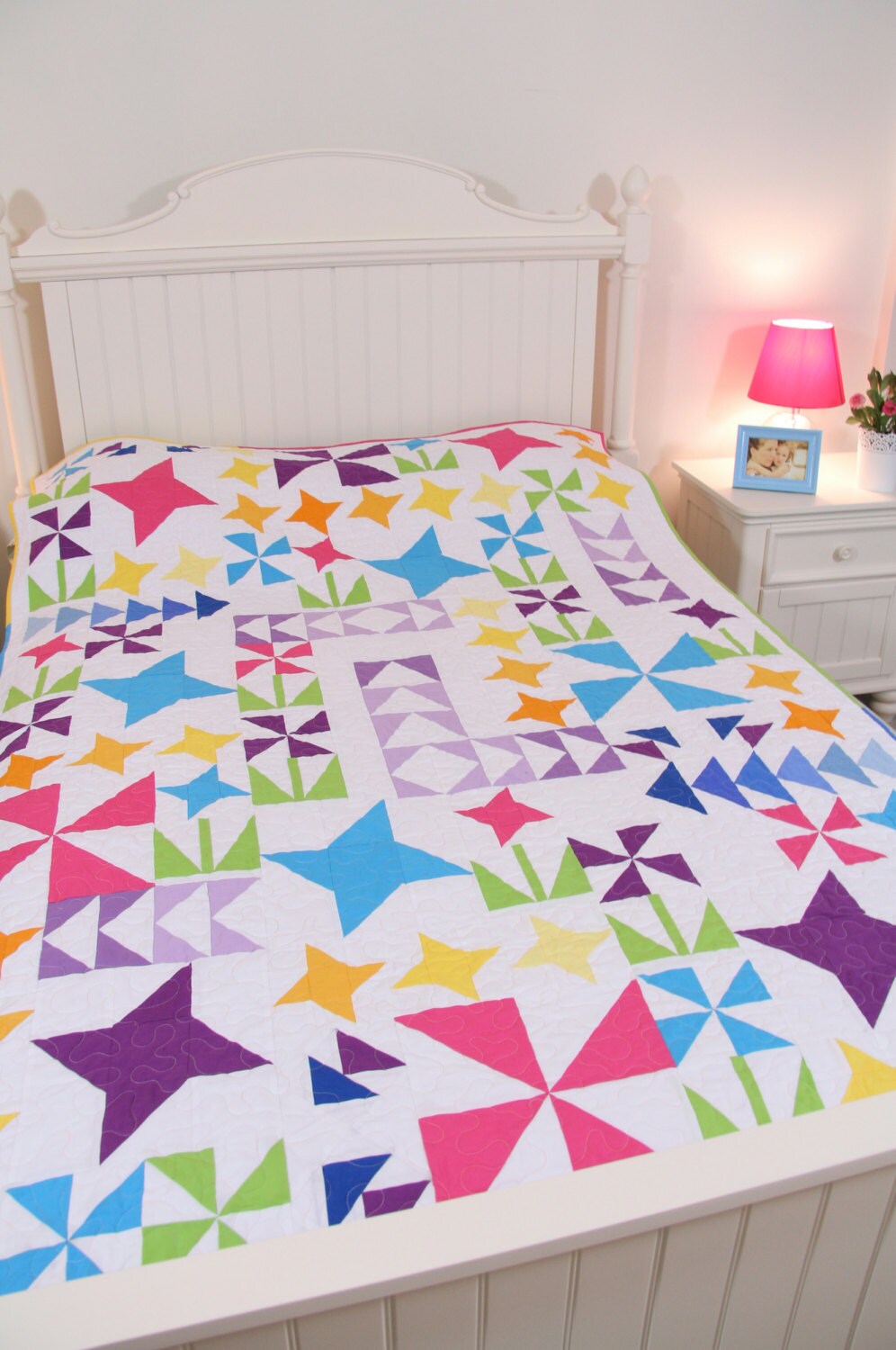 Download PDF Bright Fun Quilt Pattern Large Lap or Bunk Size - Etsy