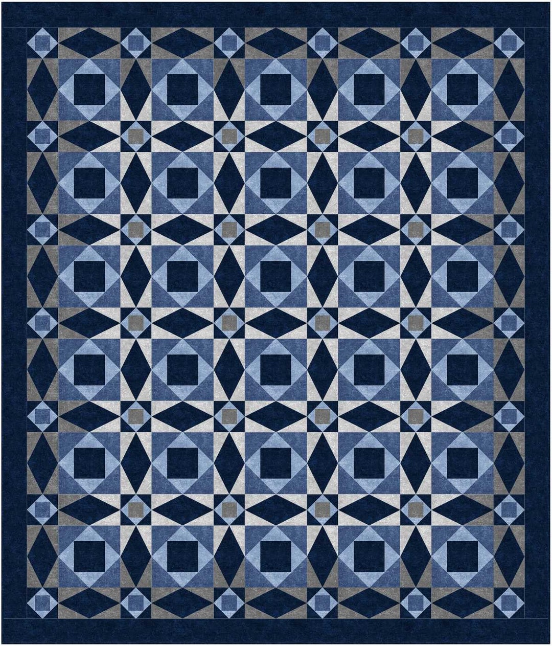 Waverly Queen Quilt Kit, Very Blue, Northcott Canvas, the Fabric Addict ...