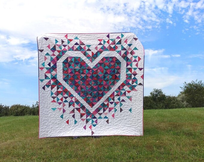 Exploding Heart Quilt Pattern by Slice of Pi - Etsy