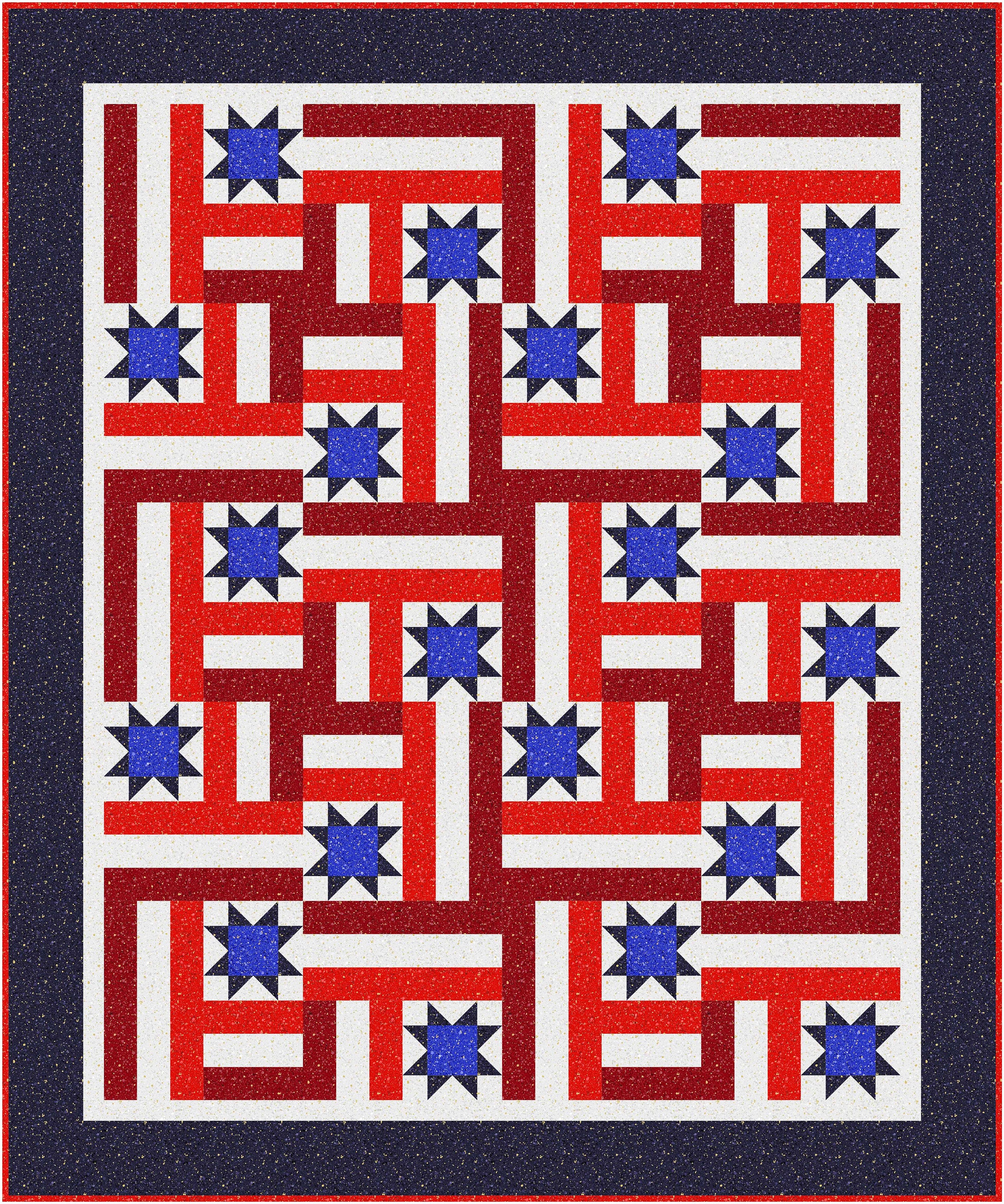 4th of July Quilt Pattern, the Fabric Addict, Quilt of Valor, Batik ...