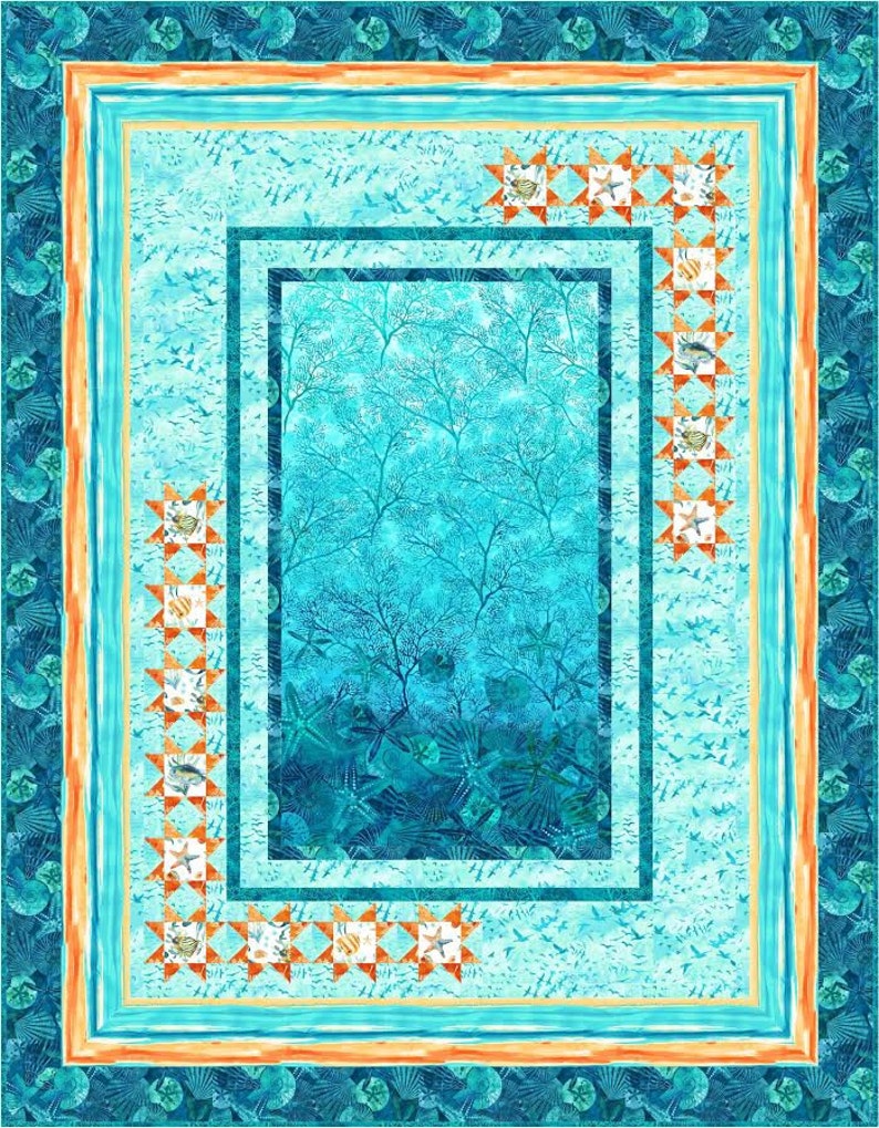Among the Stars Quilt Pattern. Northcott. Ocean Tides - Etsy