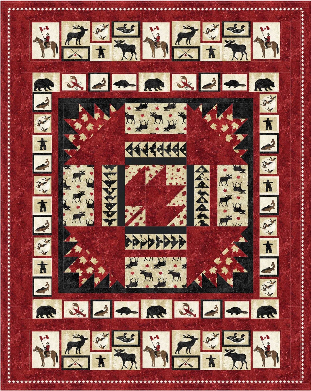 Pattern (hard Copy) to Make Oh Canada Quilt 60" X 76" Using Stonehenge ...