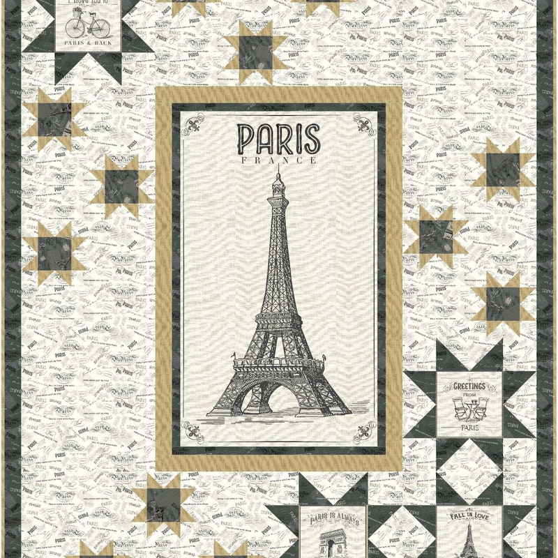 Paris Quilt Panel - Etsy
