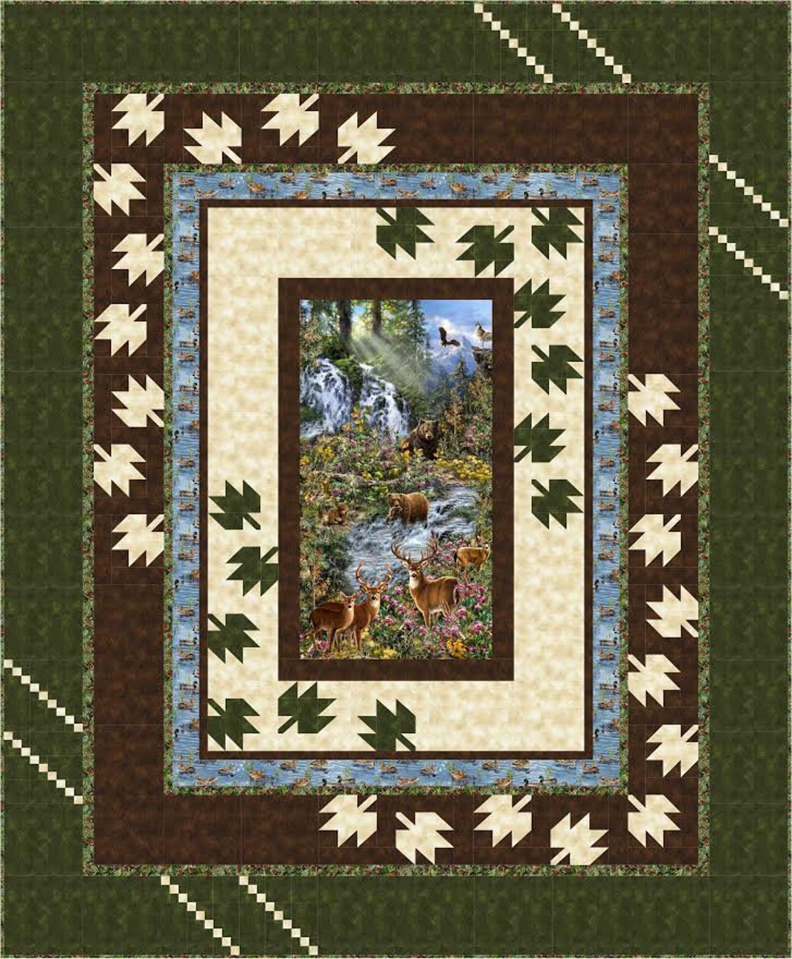 Scattered Leaves Quilt Pattern Queen Twin Throw Sizes. - Etsy