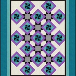 Cartwheels Quilt Pattern, PDF, Queen, Twin, Baby, Dear Stella, Meet Me ...