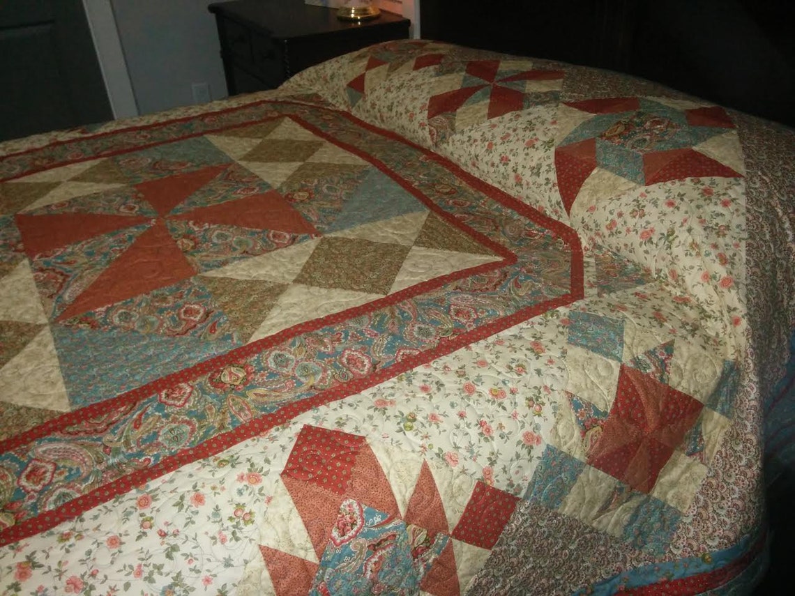 Block of the Month twist the Night Away Queen | Etsy