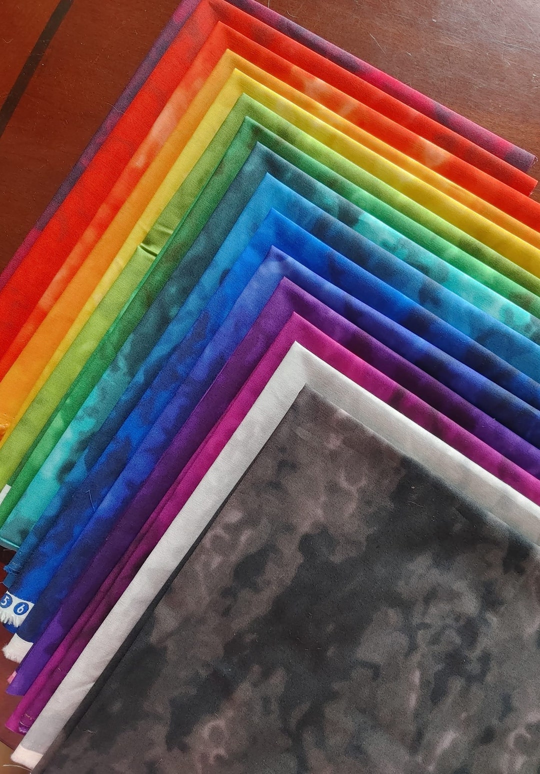 15 Fat Quarters, Rainbow Colors, Misty Fabric - Etsy