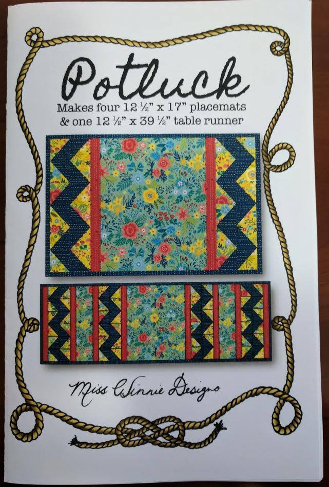 Potluck Quilt Placemat Runner Pattern by Miss Winnie Designs - Etsy
