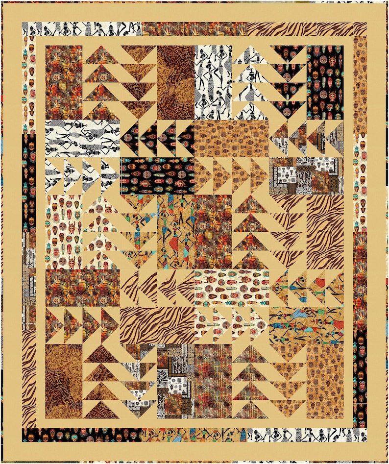 Rush Hour PDF Quilt Pattern Batiks Timeless Treasures - Etsy