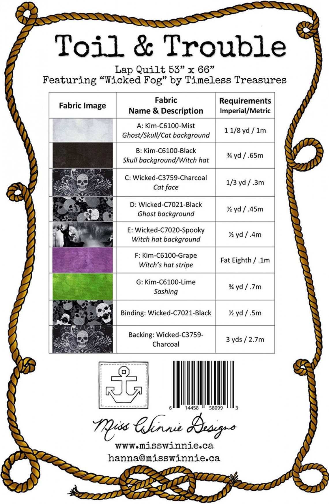 Toil and Trouble Quilt Pattern by Miss Winnie Designs - Etsy