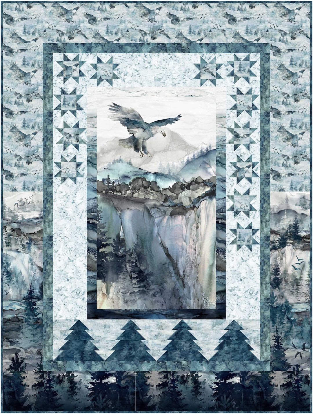 PDF Quilt Pattern, Beneath the Stars, the Fabric Addict, Northcott Soar ...