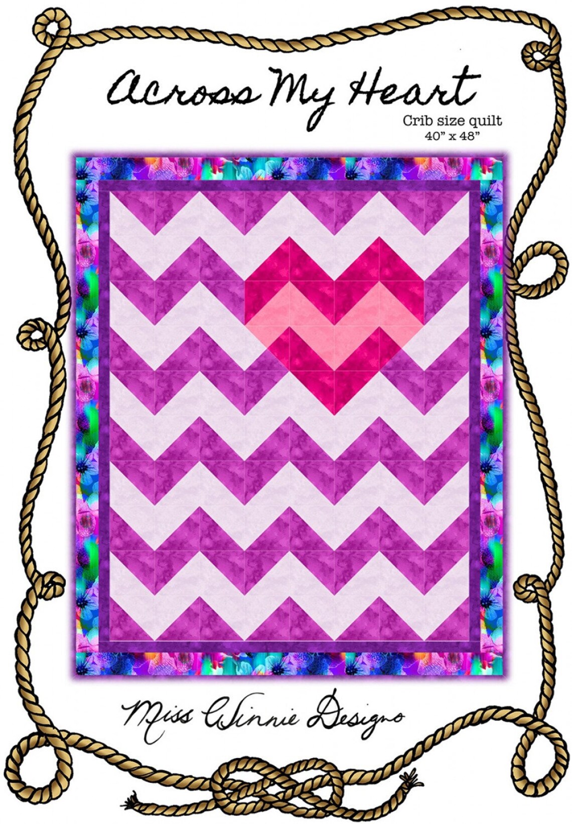 Across My Heart Quilt Pattern by Miss Winnie Designs - Etsy