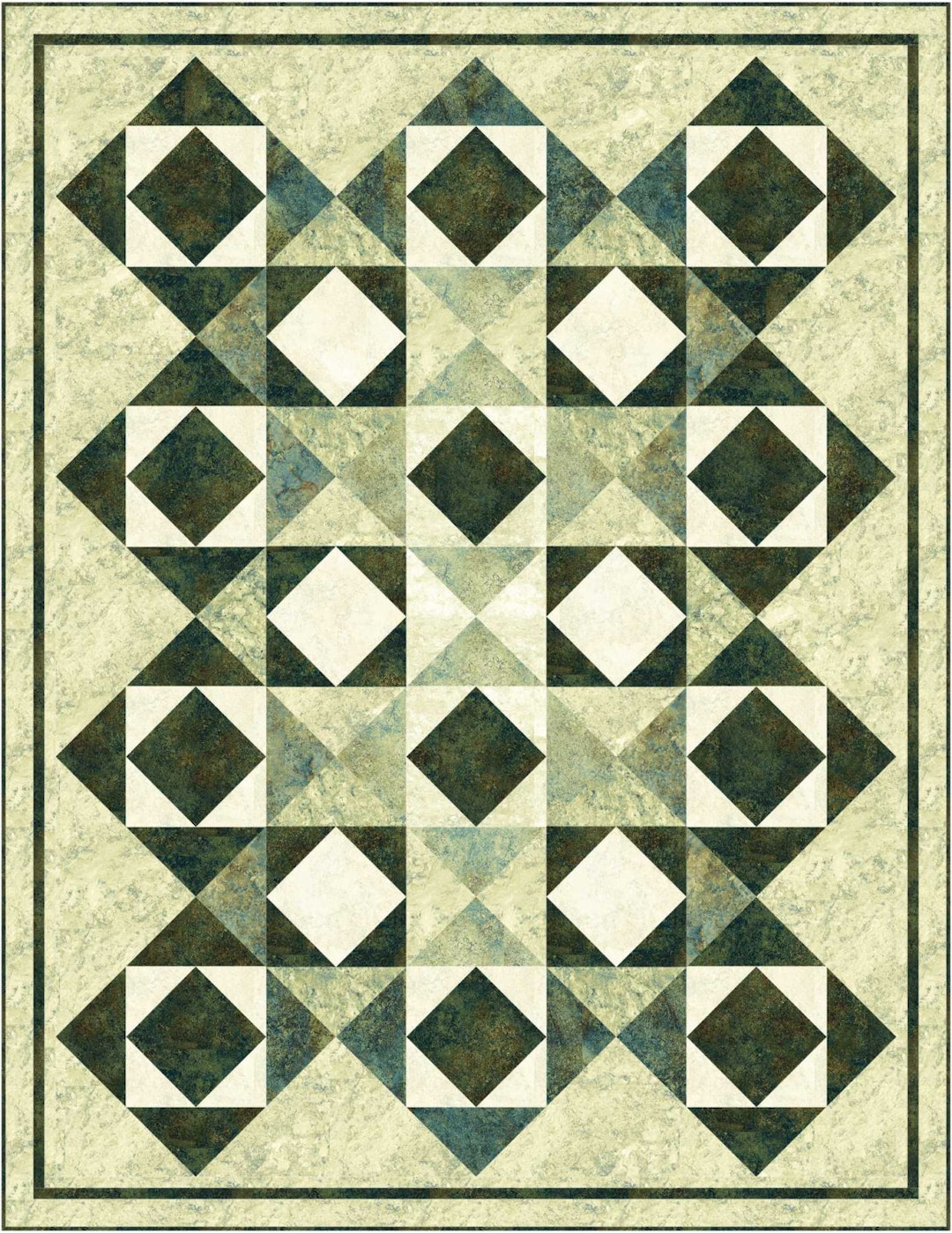 Diamond Mine Quilt Pattern Northcott Chips or Tile Squares. Lap and ...