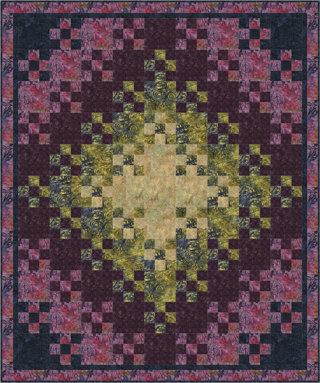 Morning Glory Quilt Pattern. Queen and Large Throw Sizes Included ...