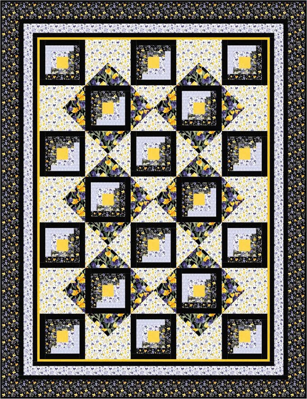 Framed Log Cabins, Multi Sized Quilt Patterns, Directions - Etsy