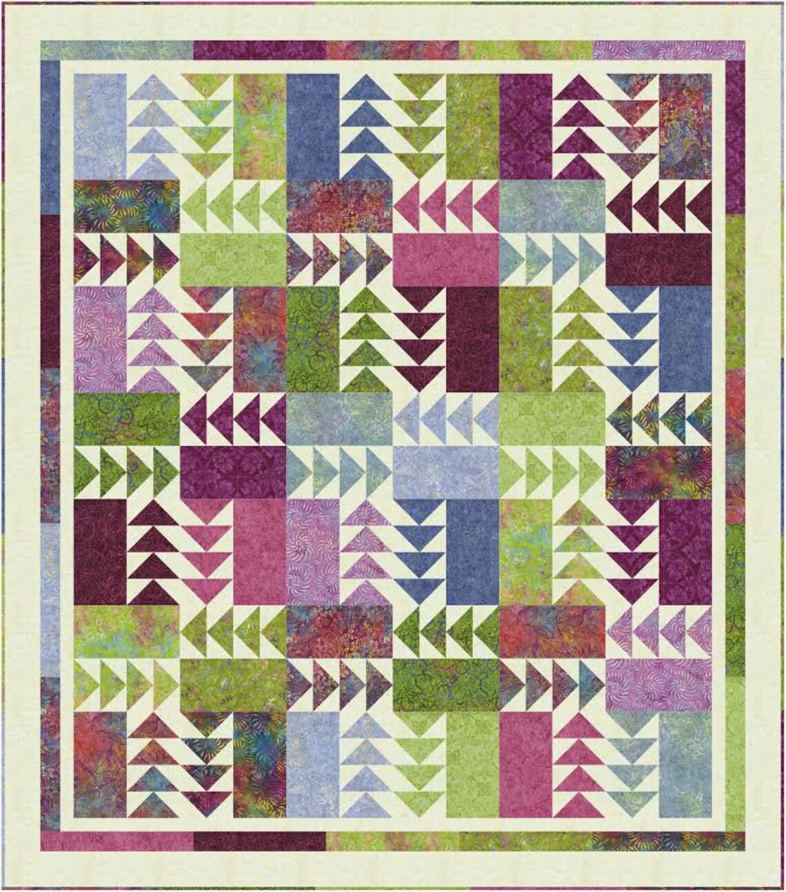 Rush Hour Quilt Pattern Batiks Timeless Treasures Easy | Etsy