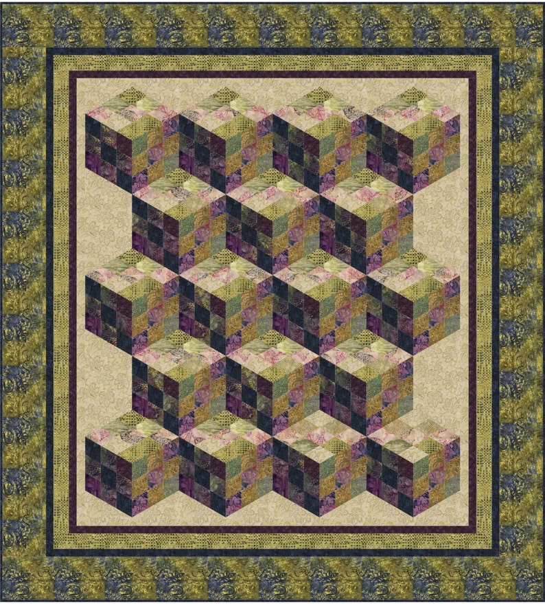 Nine Patch Tumbler Quilt Pattern. Queen. Lap. Tumbling. Block ...