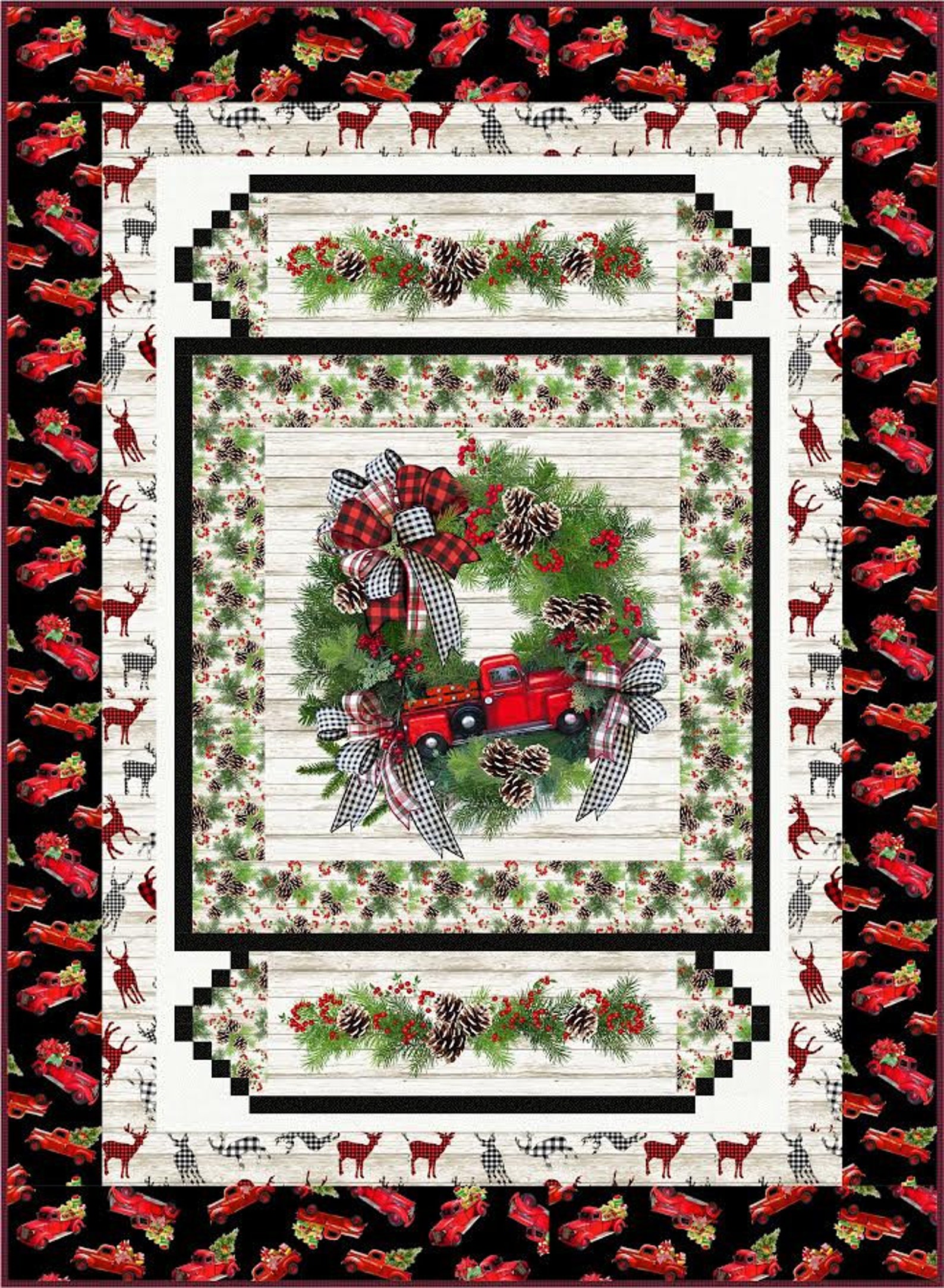 Center Stage Quilt Pattern, Timeless Treasures, Spring Beauty, Red ...