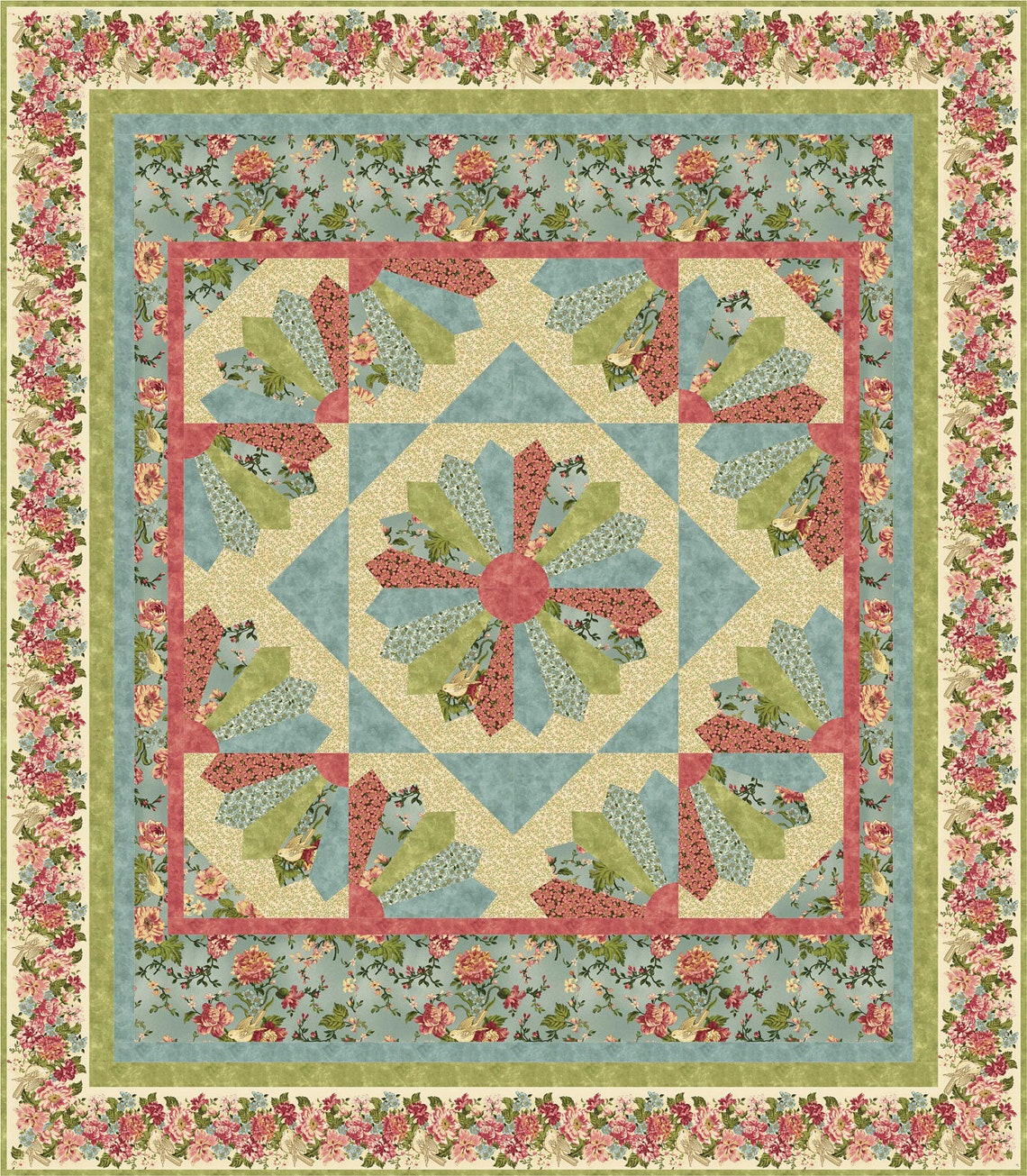 Fanfare Pattern Northcott Geisha Stonehenge Pink Ribbon, Nature's ...