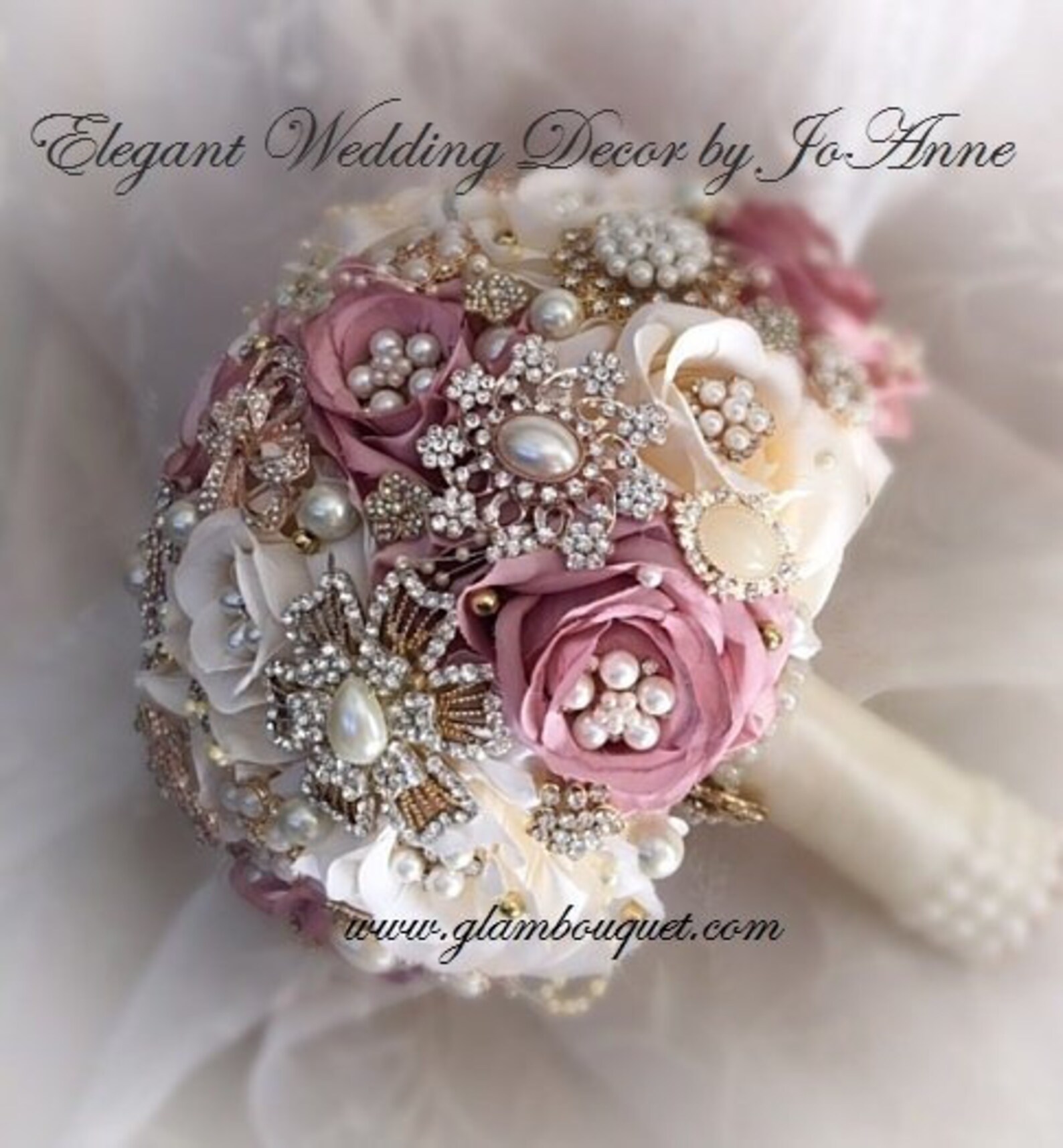Dusty Rose BOUQUET Custom Handmade Bridal Brooch Bouquet - Etsy