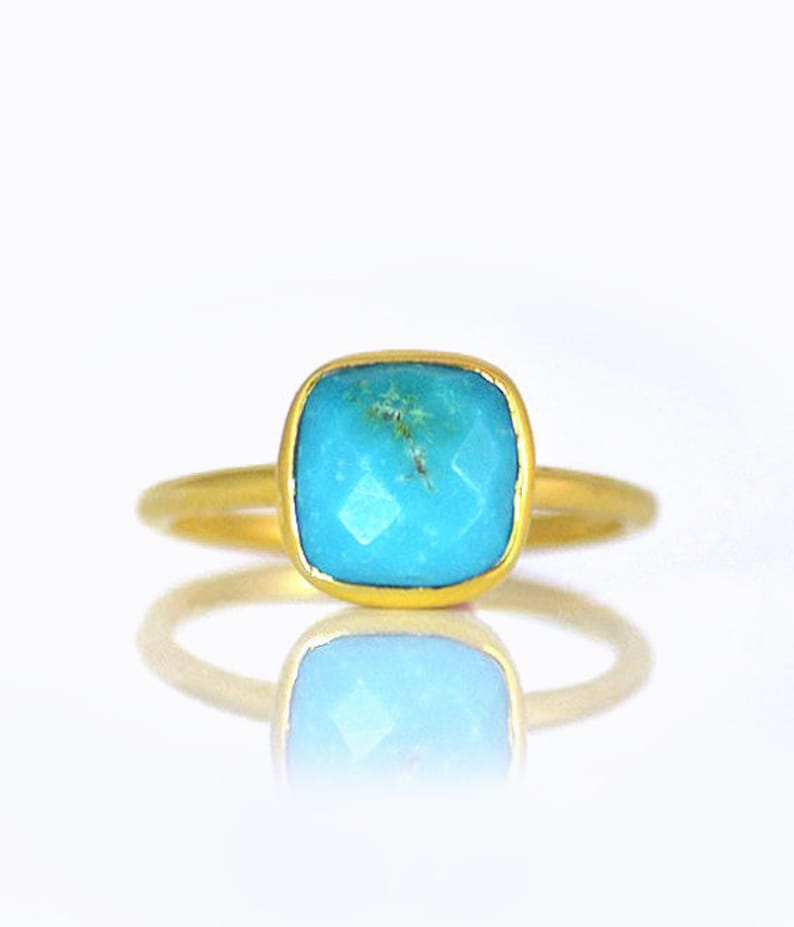 Turquoise Ring December Birthstone Ring Bezel Ring Gemstone Ring Gold ...