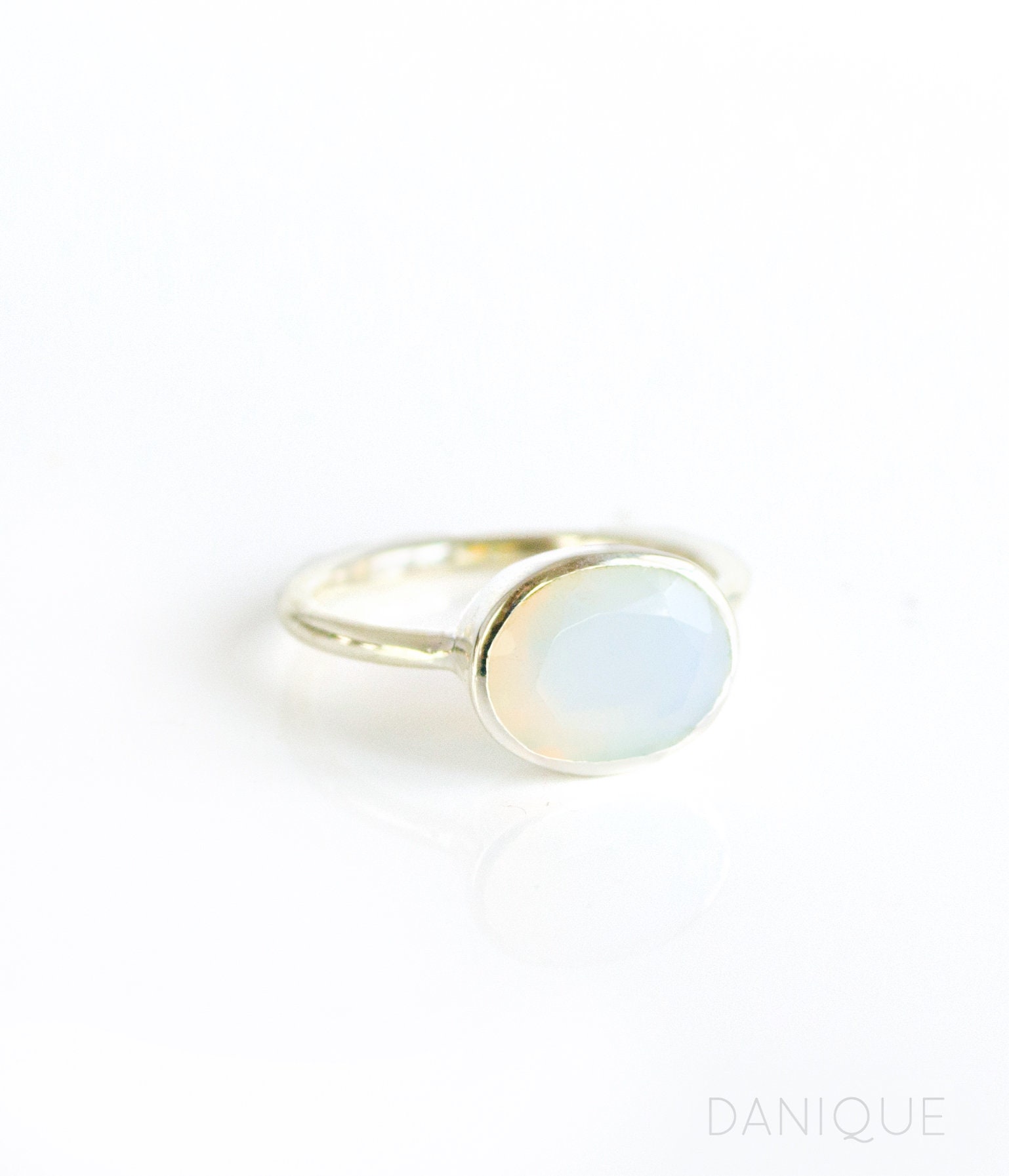 Oval Opalite Ring Trendy Gemstone Ring Stackable Oval Rings | Etsy