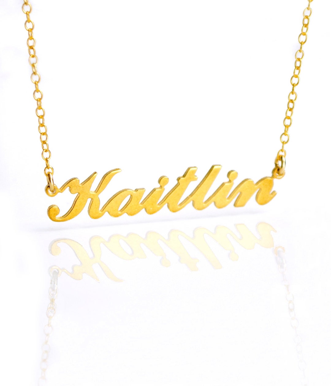 Christmas Gift, Personalized Name Necklace, Kaitlin Nameplate Necklace ...