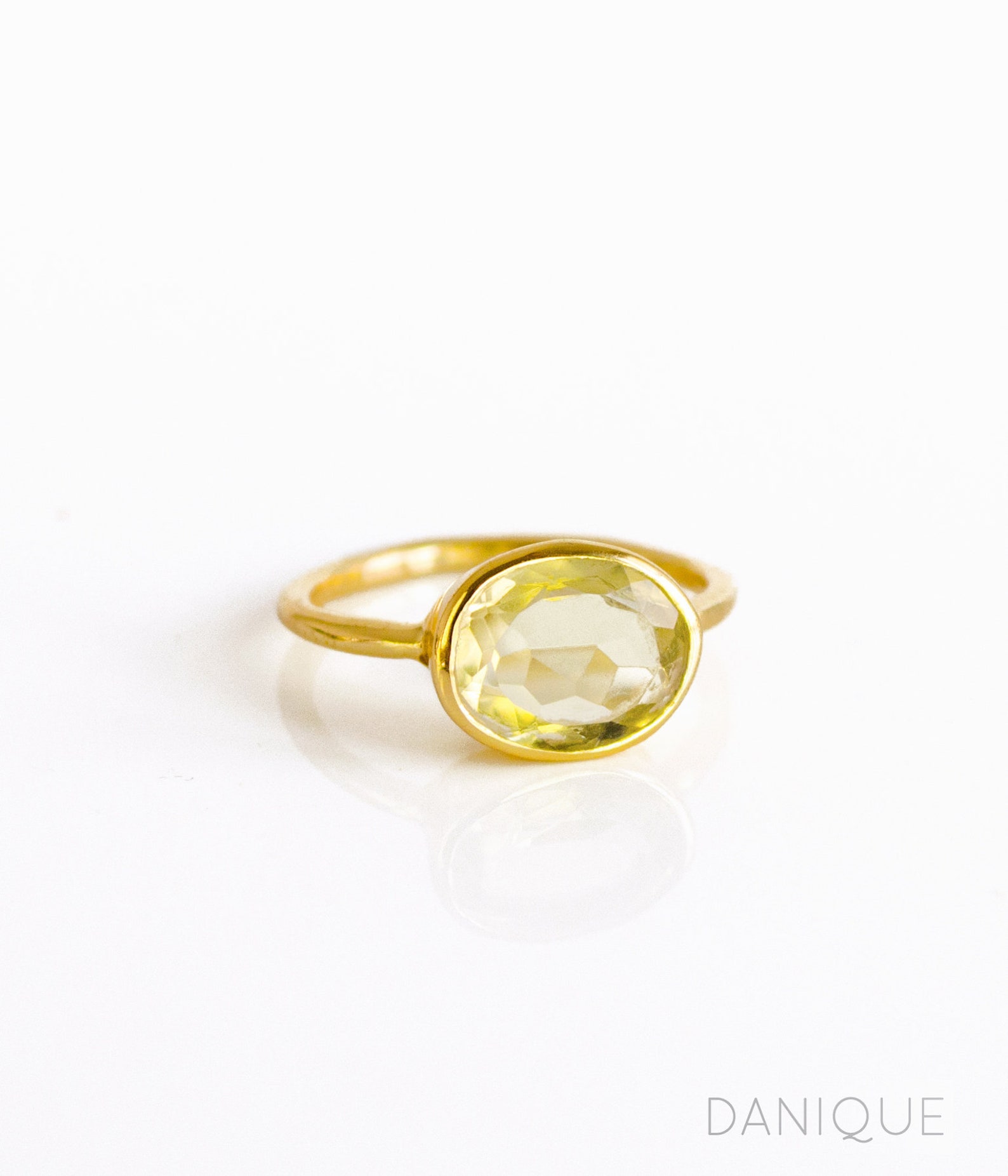 Lemon Quartz Ring Oval Ring Gemstone Ring Christmas Gift - Etsy