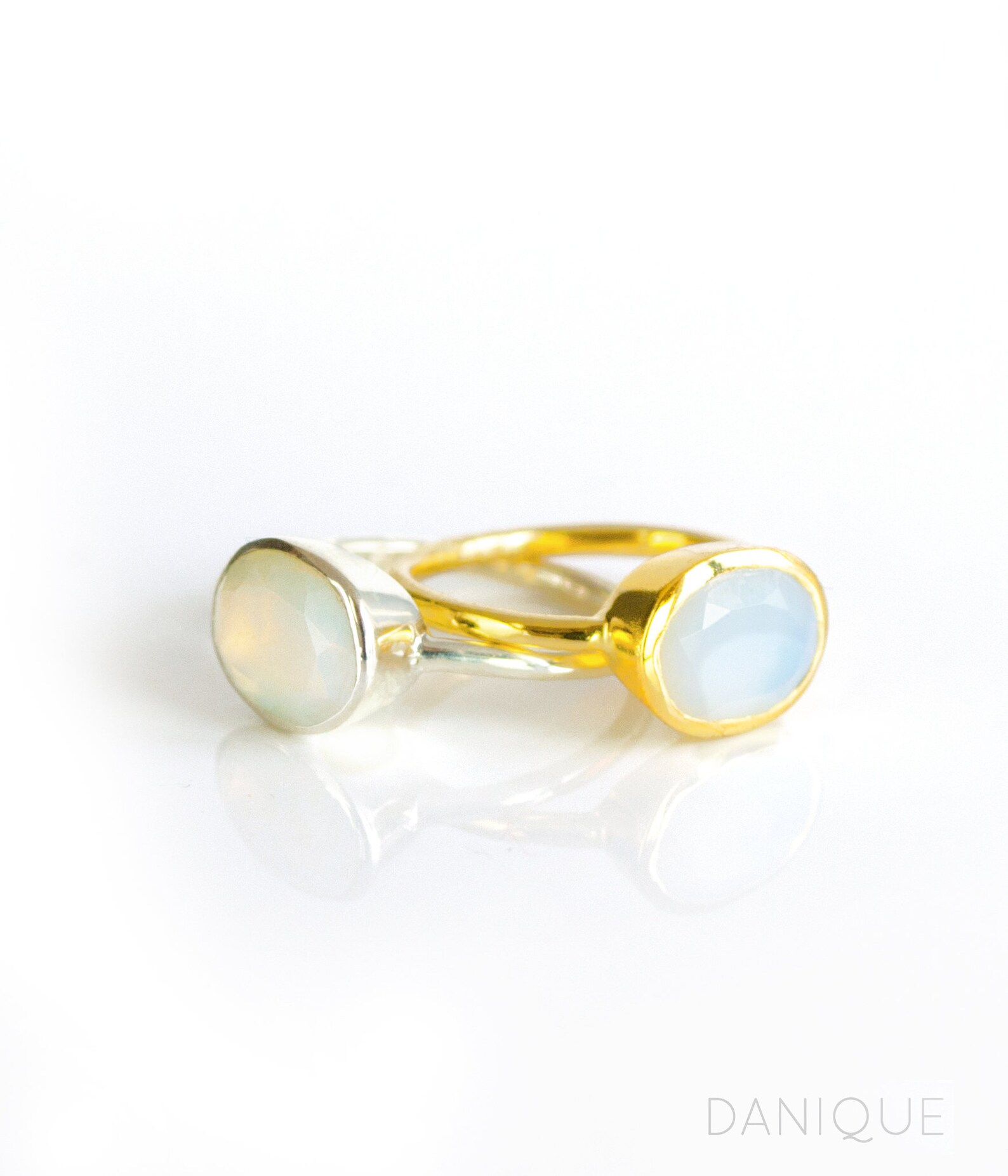 Oval Opalite Ring Trendy Gemstone Ring Stackable Oval Rings | Etsy