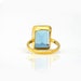 Labradorite Ring, Large Rectangle Ring, Faceted Natural Blue ...