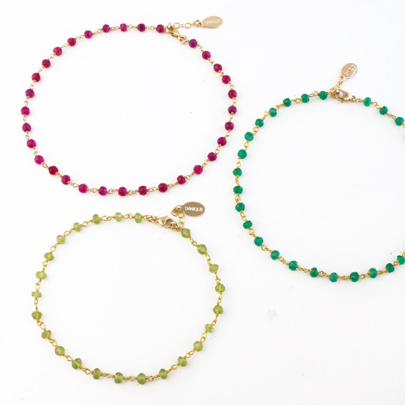 Wire Wrapped Birthstone Anklet, Custom Layered Anklet, Personalized ...
