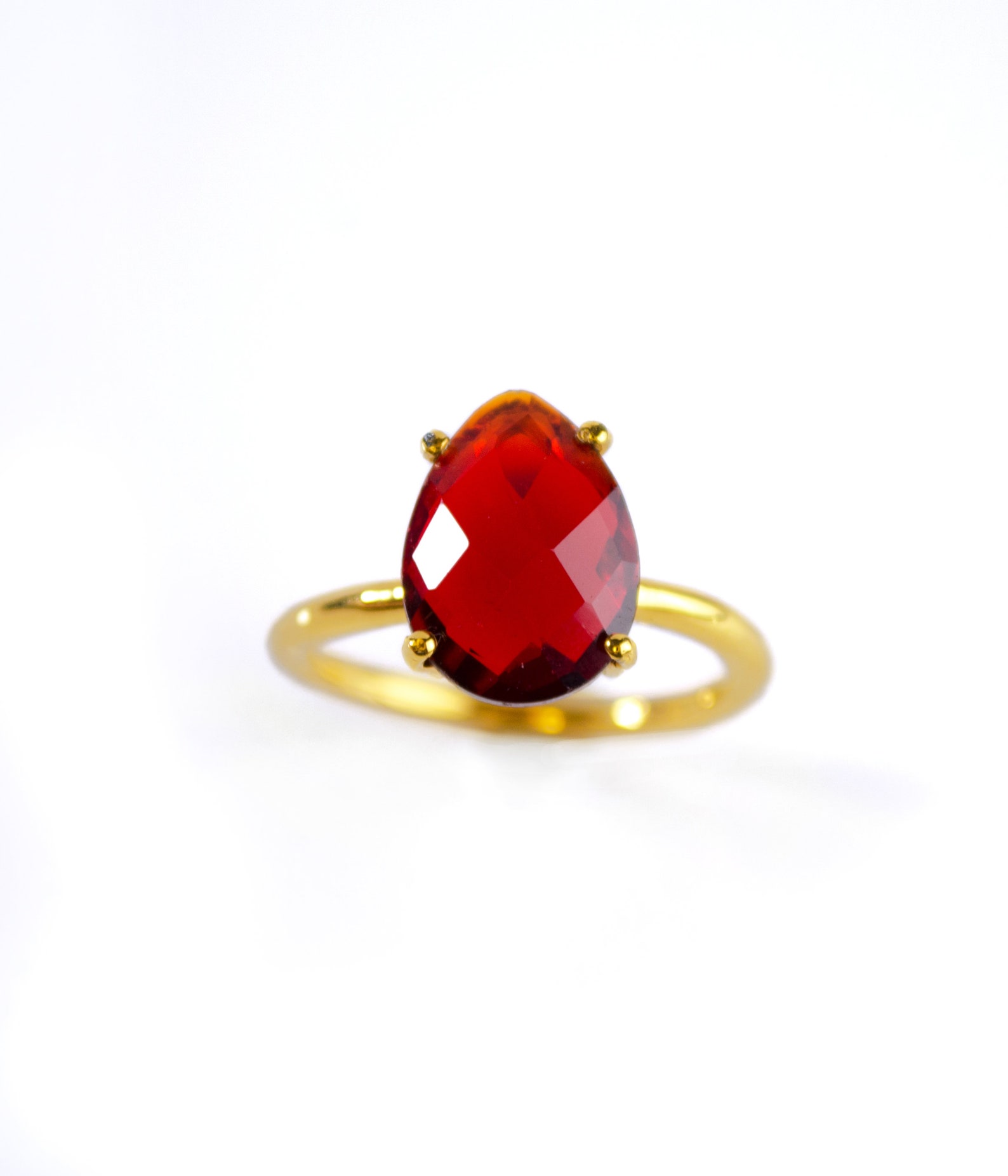Garnet Ring, January Birthstone Ring, Gemstone Ring, Stacking Ring ...