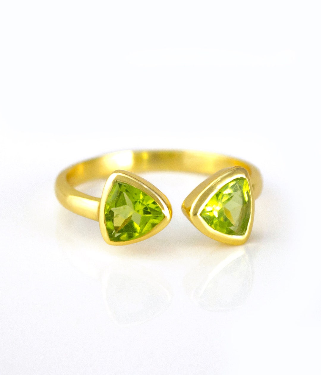 Adjustable Peridot Ring • August Birthstone Ring • Custom Triangle ...