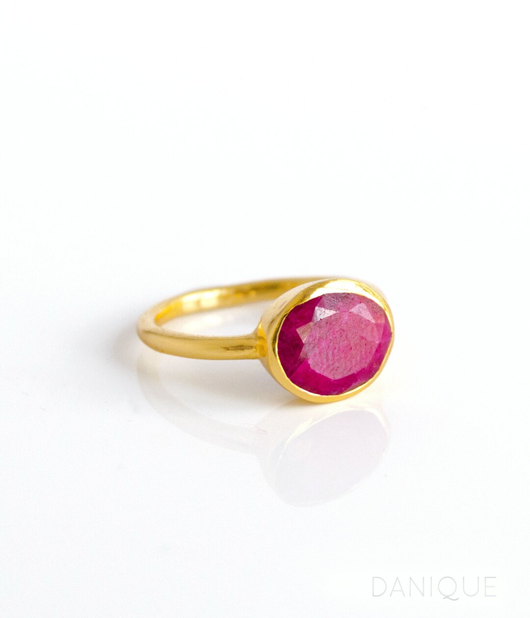 Oval Ruby Ring • July Birthstone Jewelry • Red Ruby Gemstone Ring ...