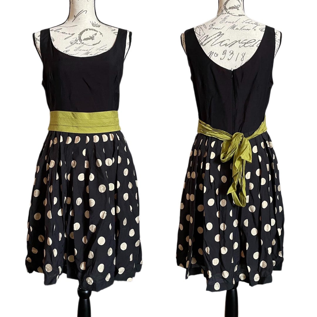 Corey Lynn Calter Anthropologie Slice of Lime Polkadot Dress - 12 , Y2K ...