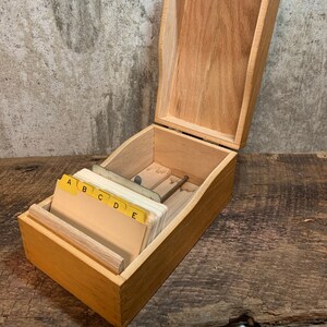 File Box, Recipe Card File, Wood Desk Box, Business Card Box, Fathers ...