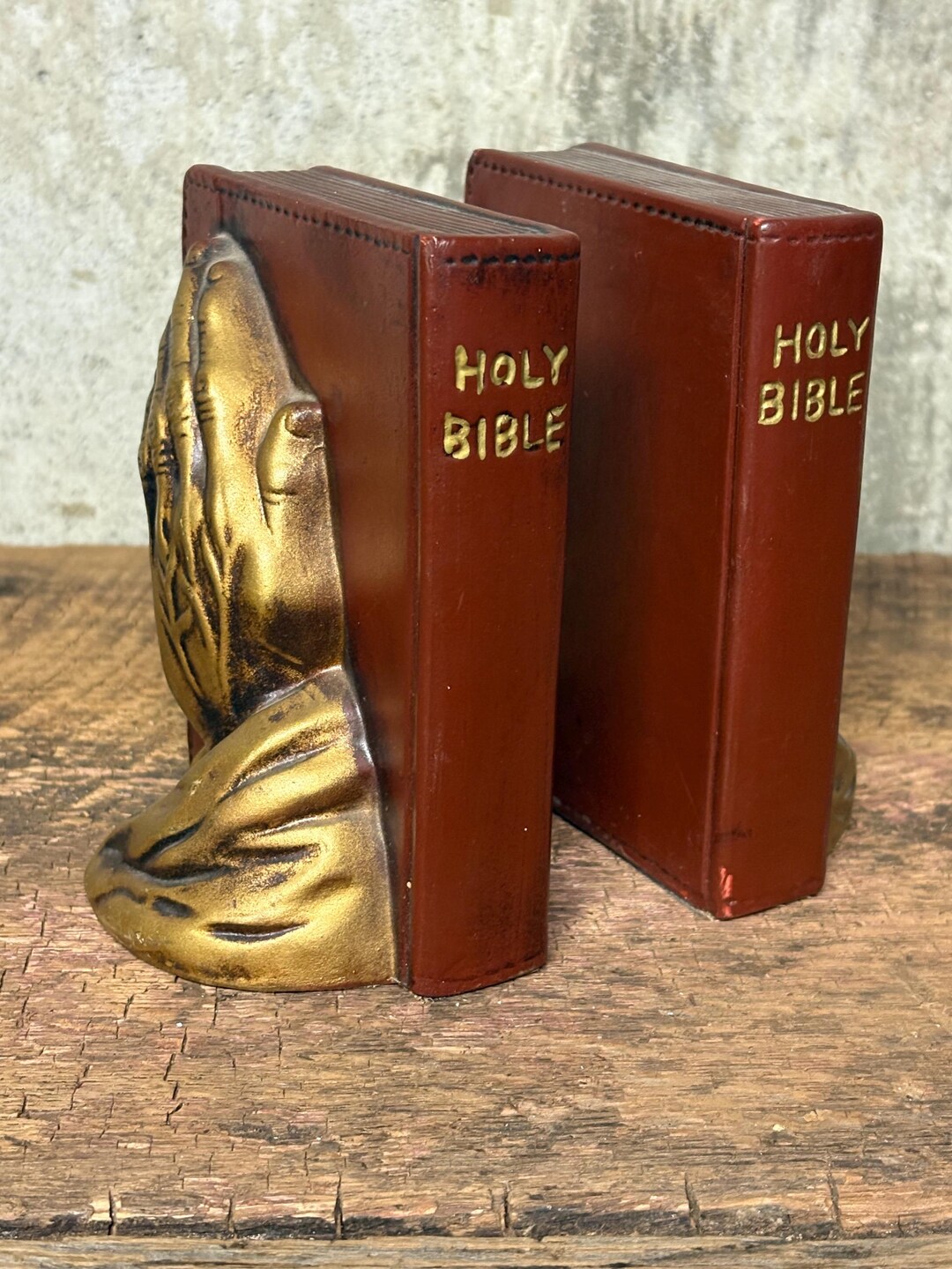 Gold Praying Hands Holy Bible Bookends, Library Decor, Made in Japan - Etsy