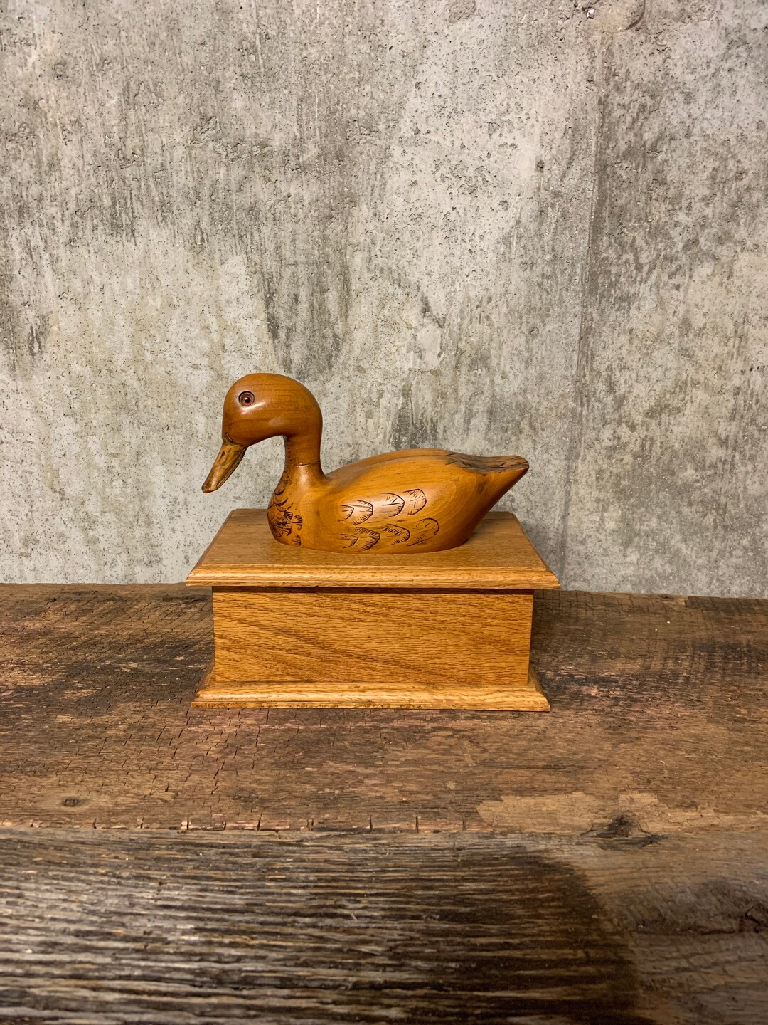Carved Duck, Folk Art, Wooden Duck, Wooden Box, Handcarved Duck, Duck ...