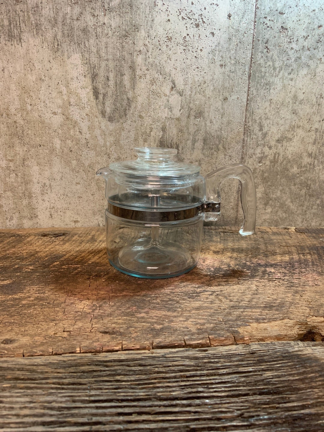 COMPLETE Pyrex 7754 Flameware, Stovetop Glass Percolator, Glass Carafe ...