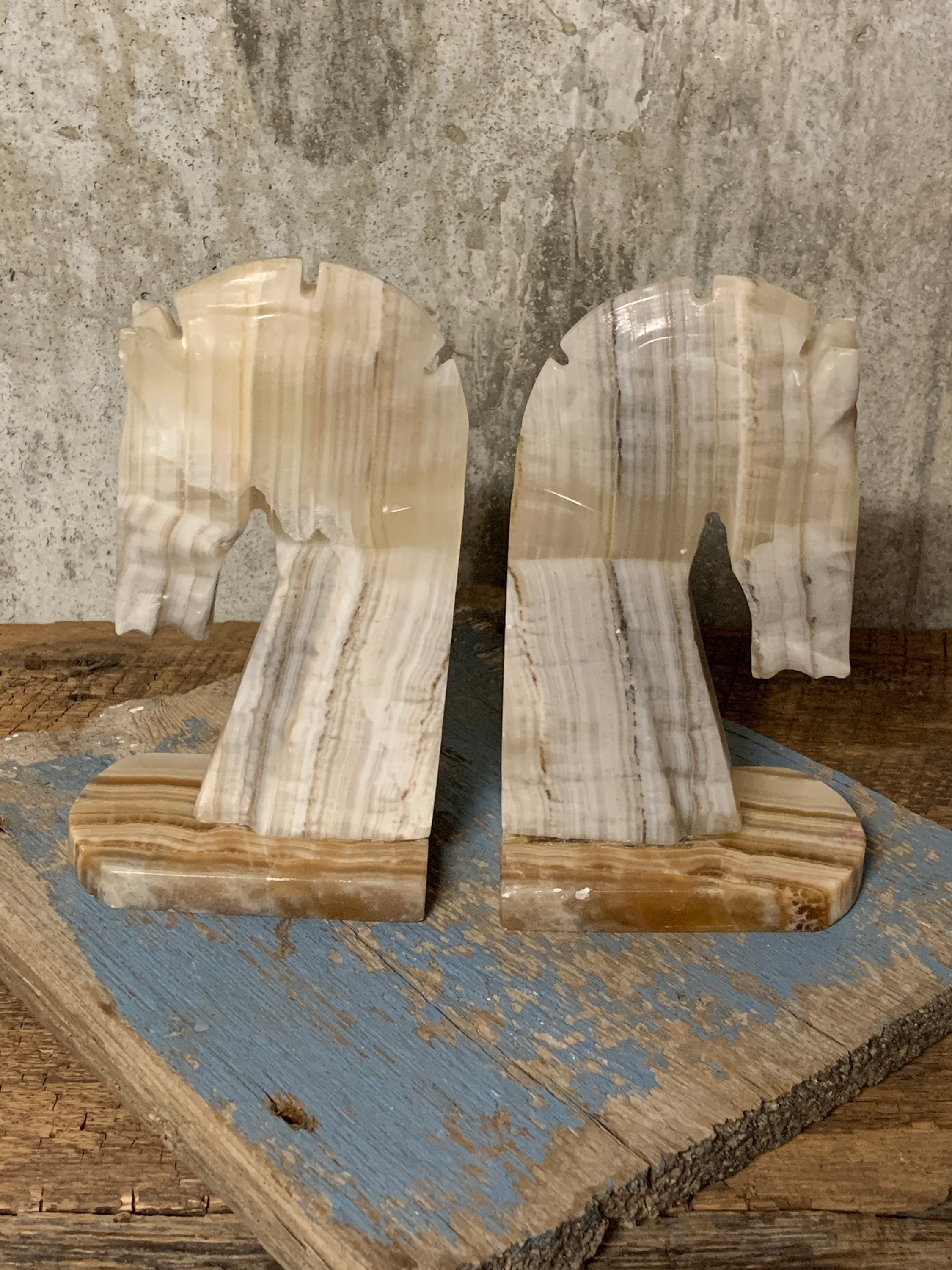 Horse Bookends Stone Bookends Stone Horse Bookends Library | Etsy