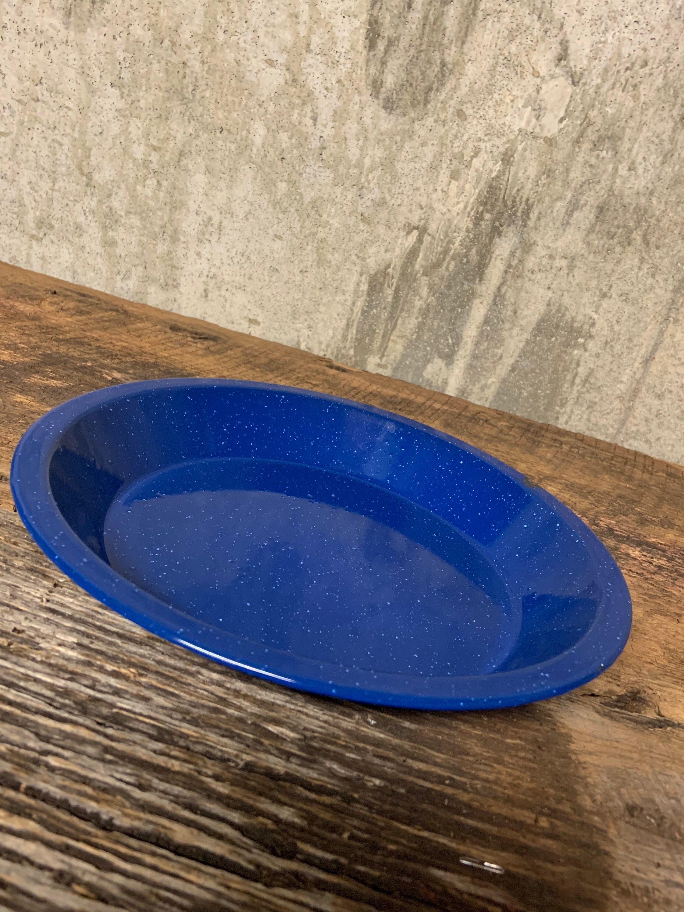 Pie Pan Blue Speckled Enamel Enamelware Enamel Pie Pan - Etsy