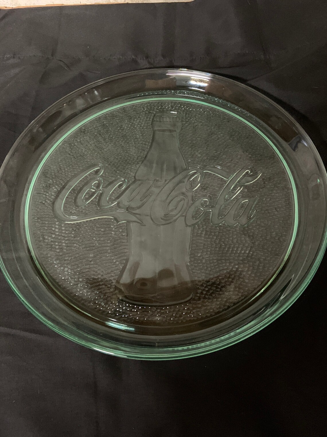Coca Cola Tray Green Glass Tray Vintage Coke Tray Round - Etsy