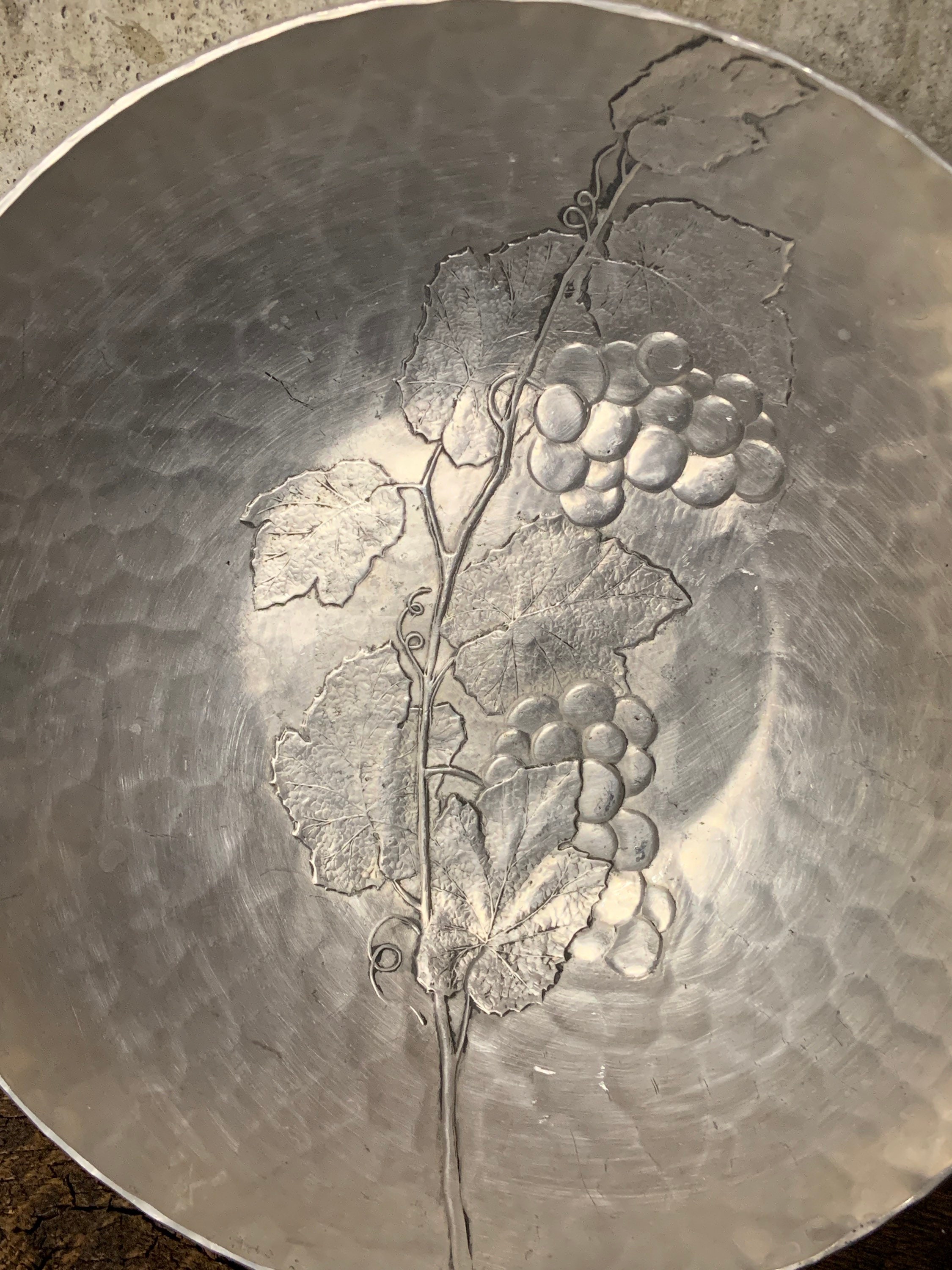 Dining & Serving Hammered Aluminum Stamped Bowl,Mid Century Decor ...