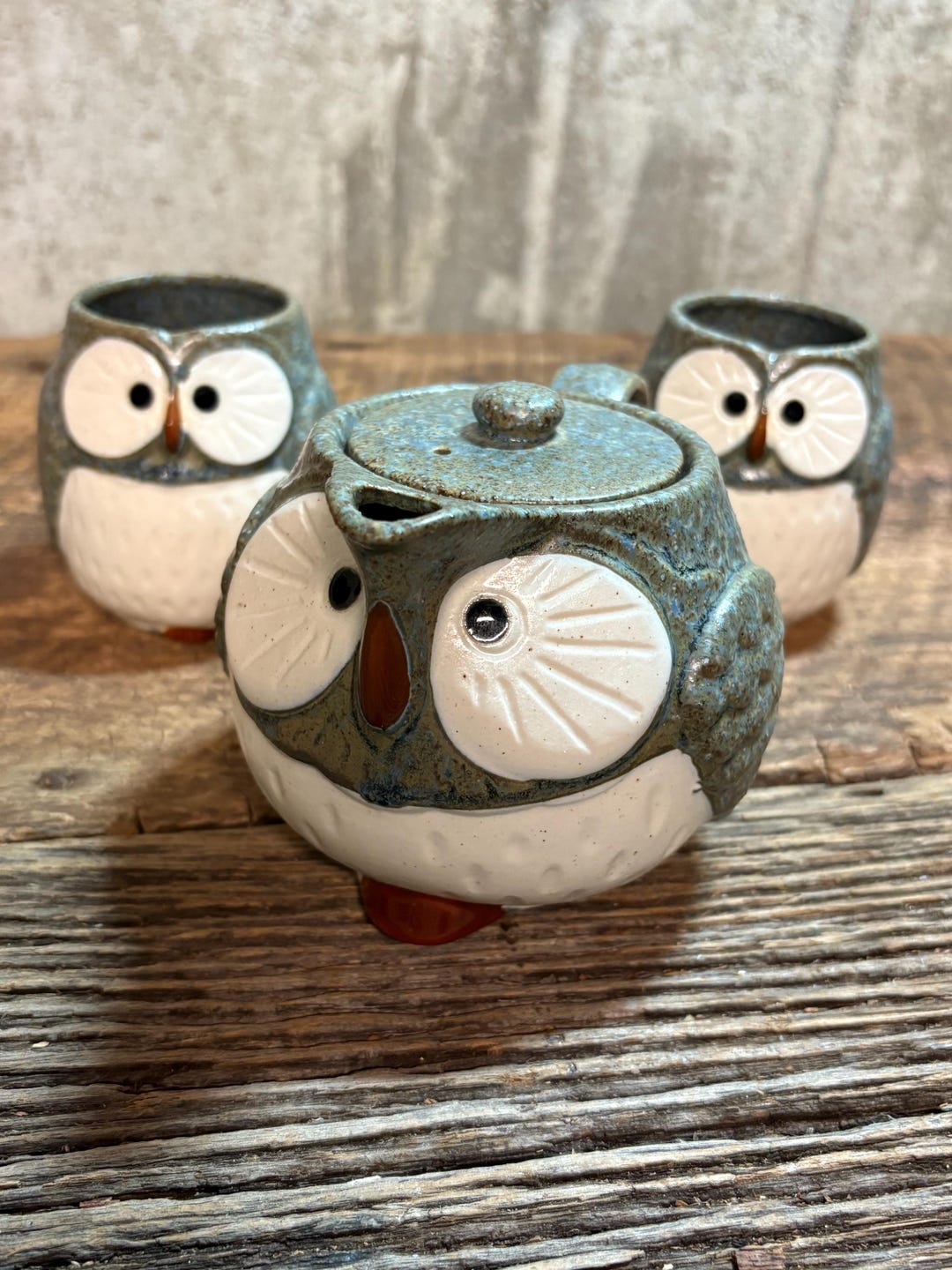 Kotobuki Owl Tea Set, Tea Pot With Diffuser, 2 Owl Cups, Made in Japan ...