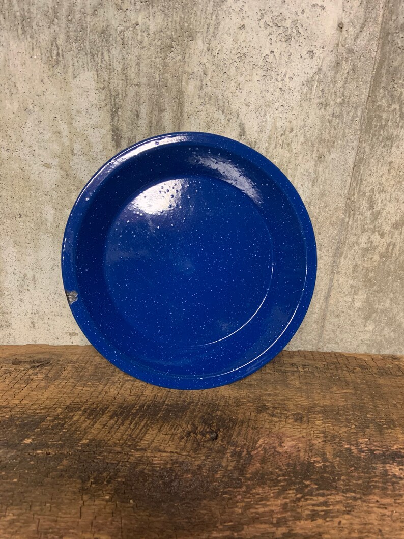 Pie Pan Blue Speckled Enamel Enamelware Enamel Pie Pan - Etsy