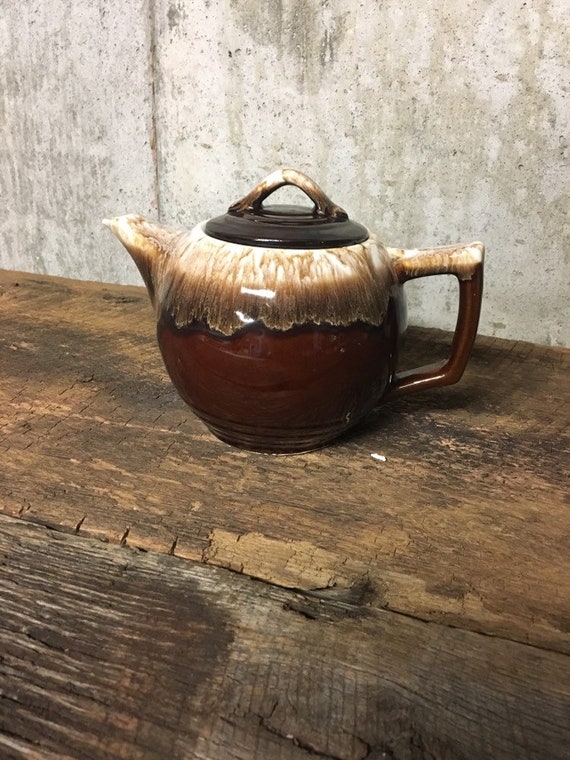 Mccoy Teapot Collectible Pottery Brown Drip Teapot Mid | Etsy